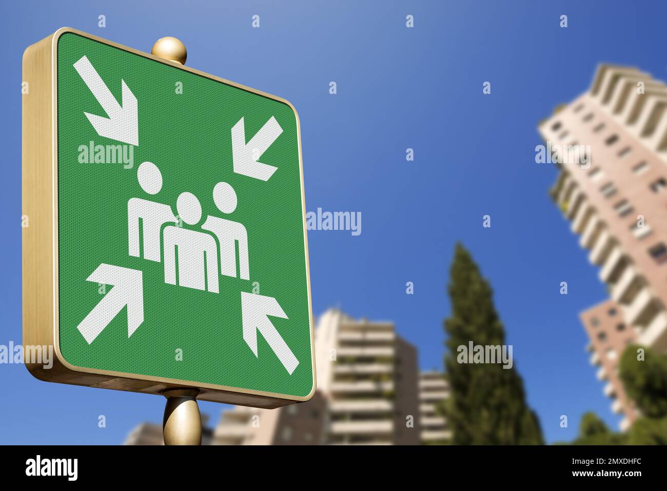 Emergency assembly point hi-res stock photography and images - Alamy