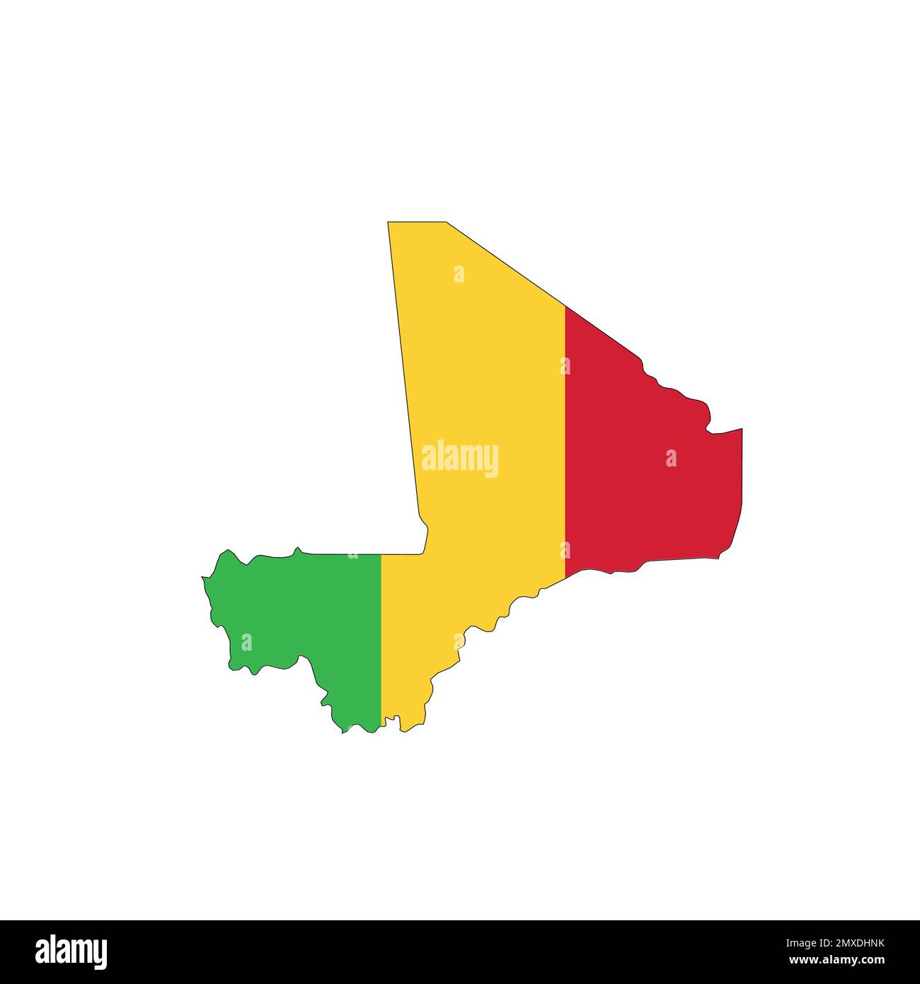 Mali national flag in a shape of country map Stock Vector Image & Art ...