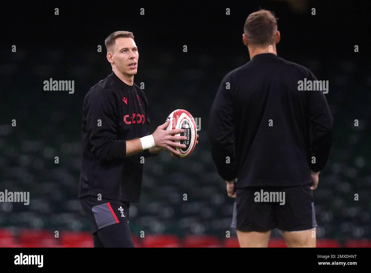 Wales' Liam Williams (left) during a Captains Run at Principality ...