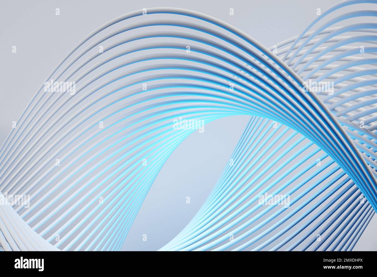 3d illustration of geometric blue wave surface. Pattern of simple ...