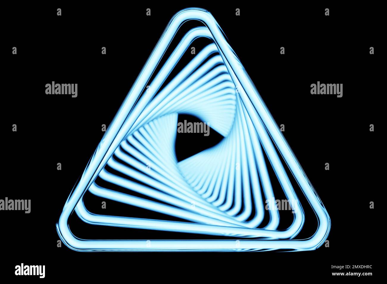3D illustaration of a blue light triangle. Fantastic cell.Simple ...