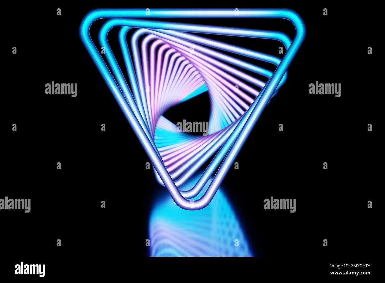 3D illustaration of a pink light triangle. Fantastic cell.Simple ...