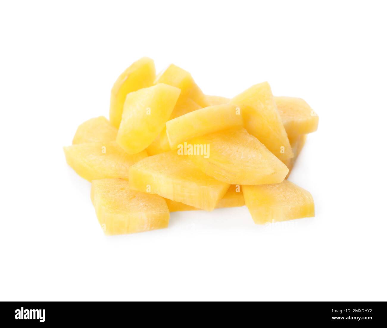 Slices of raw yellow carrot isolated on white Stock Photo - Alamy