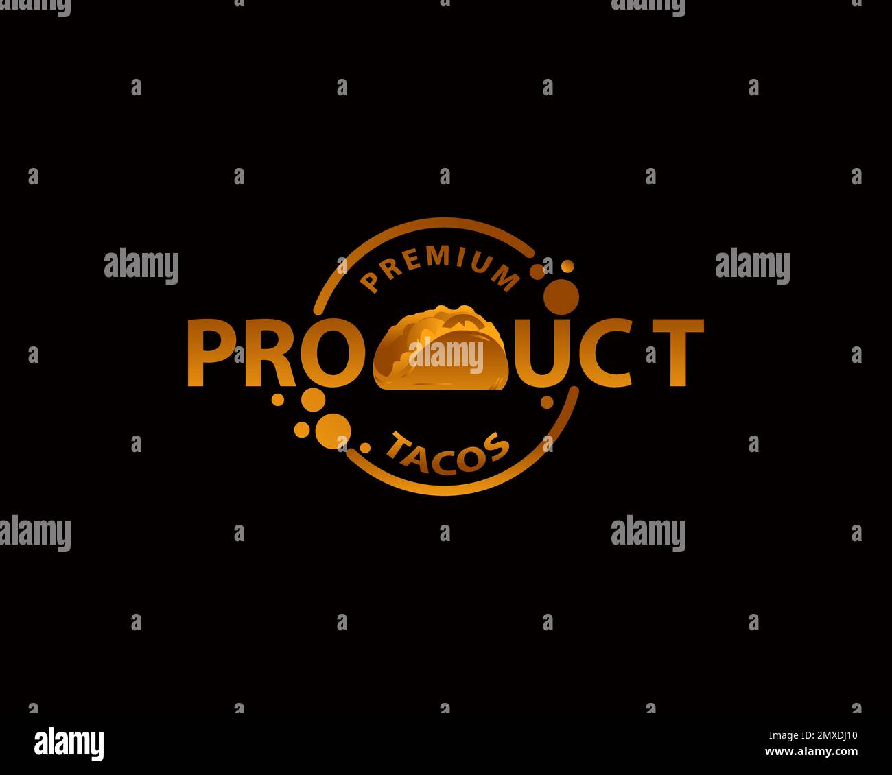 Stylized hot, freshly made Mexican taco logo template, vector ...