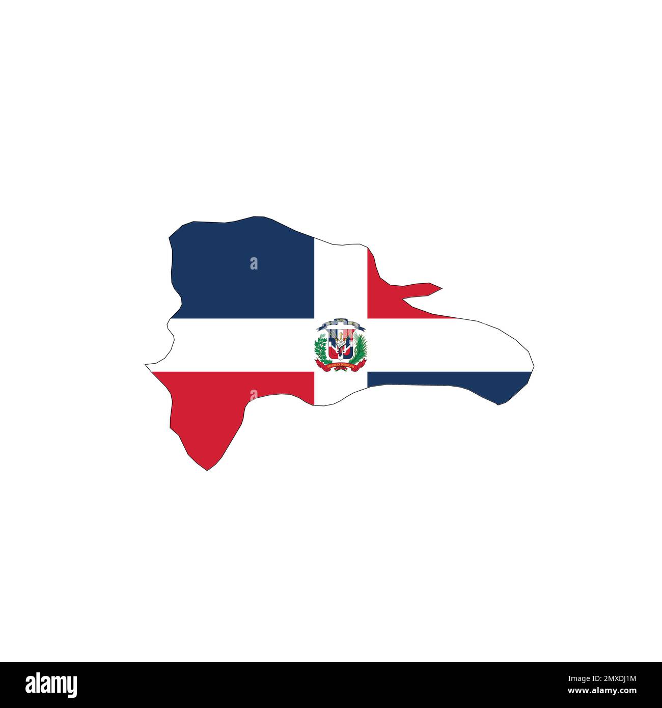 Dominican Republic national flag in a shape of country map Stock Vector ...