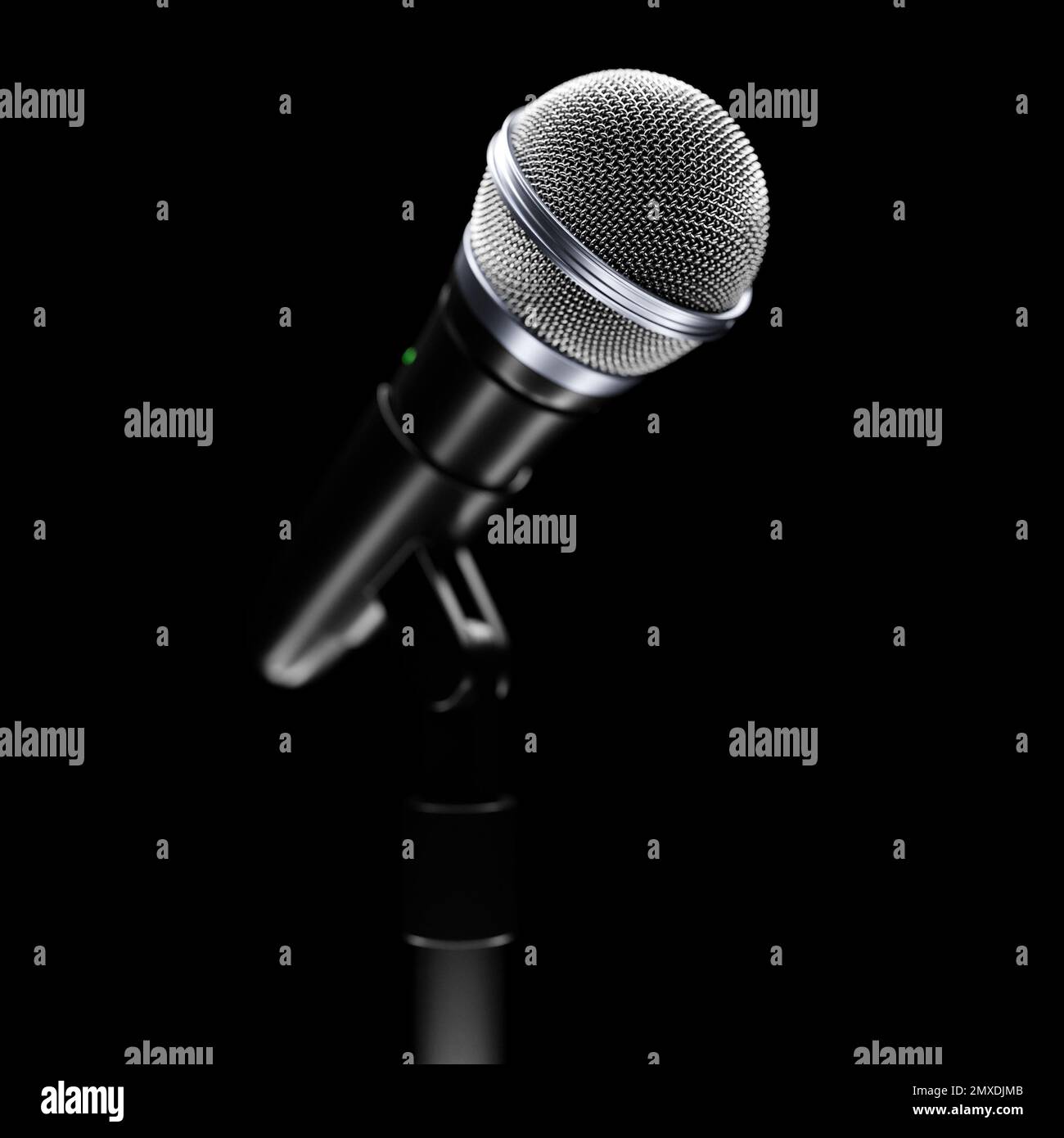 microphone, round shape model o neon background, realistic 3d ...