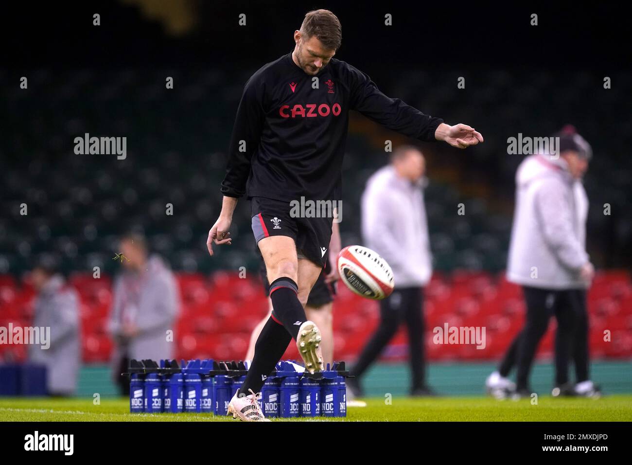 Wales' Dan Biggar during a Captains Run at Principality Stadium ...
