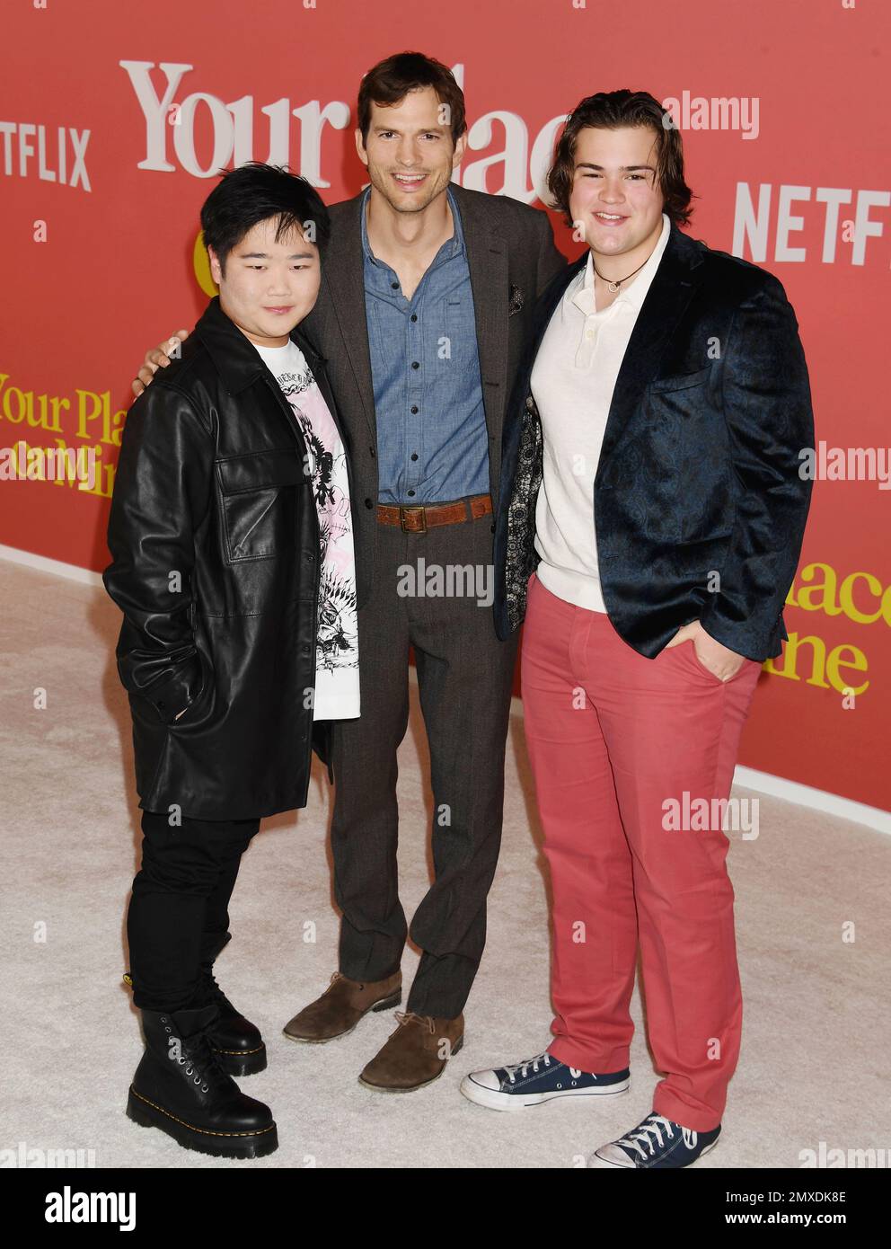 LOS ANGELES, CALIFORNIA - FEBRUARY 02: (L-R) Reyn Doi, Ashton Kutcher ...