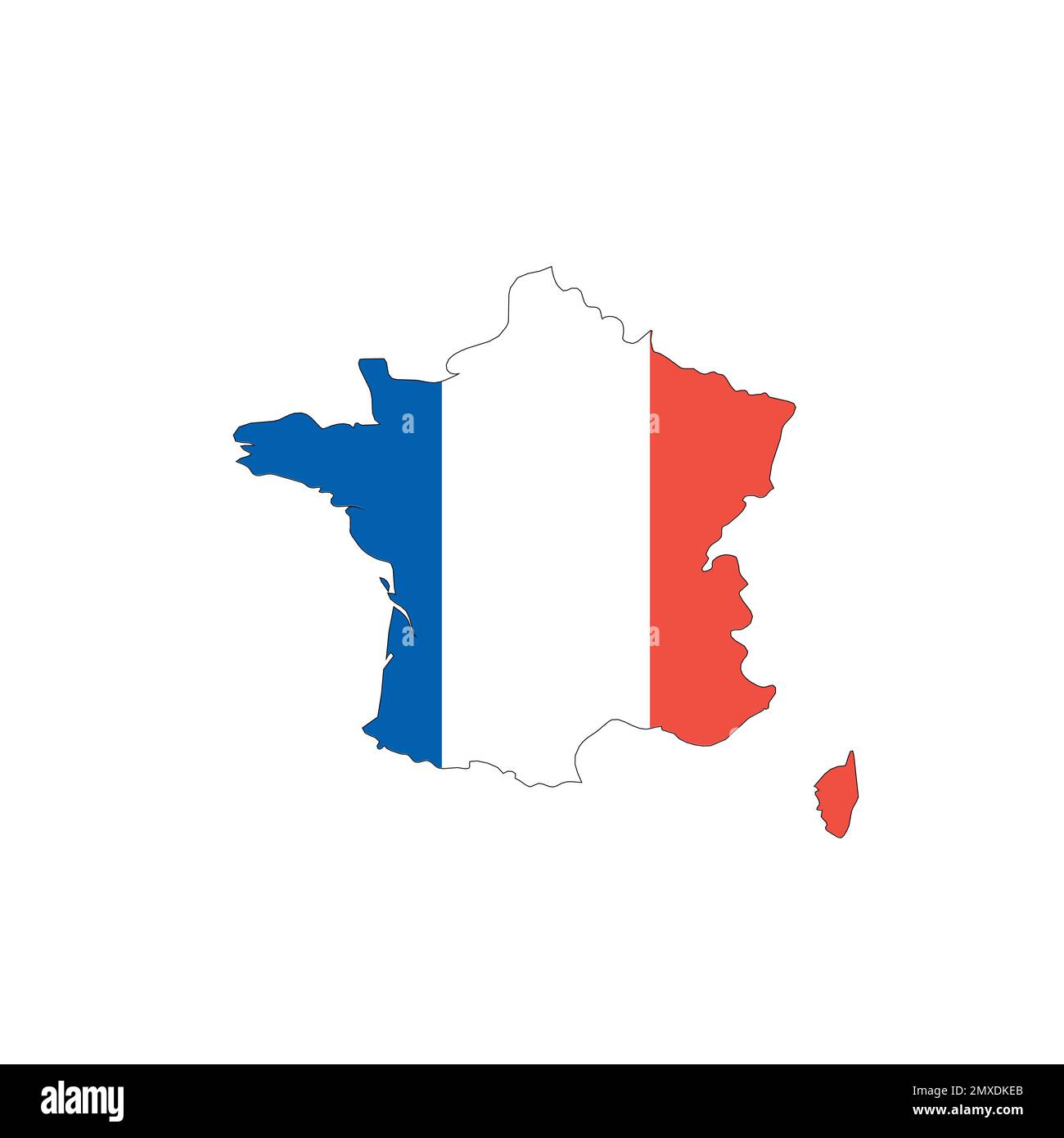 France national flag in a shape of country map Stock Vector Image & Art ...
