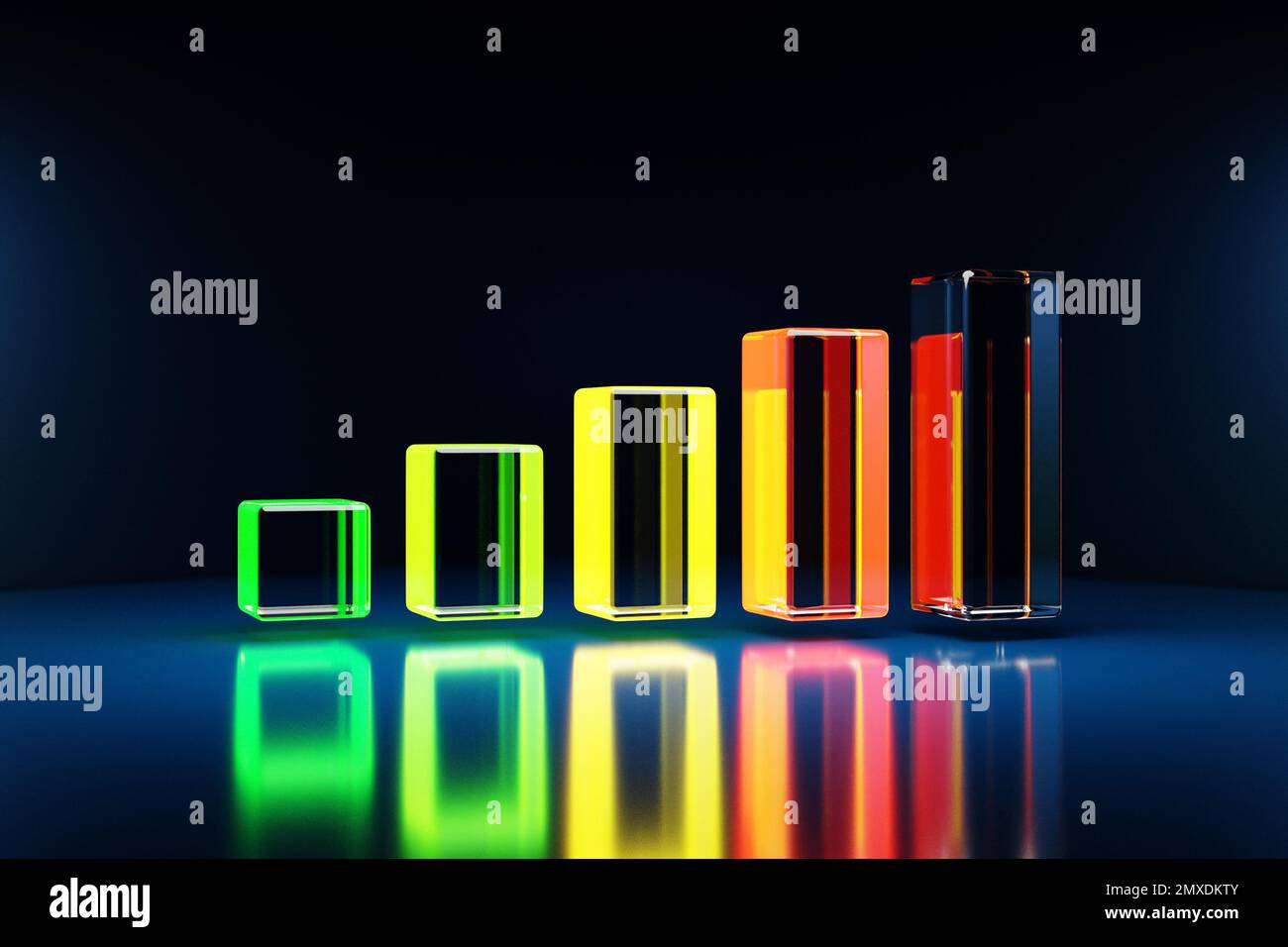 3d illustration of indication icon, green to orange ready indicator ...