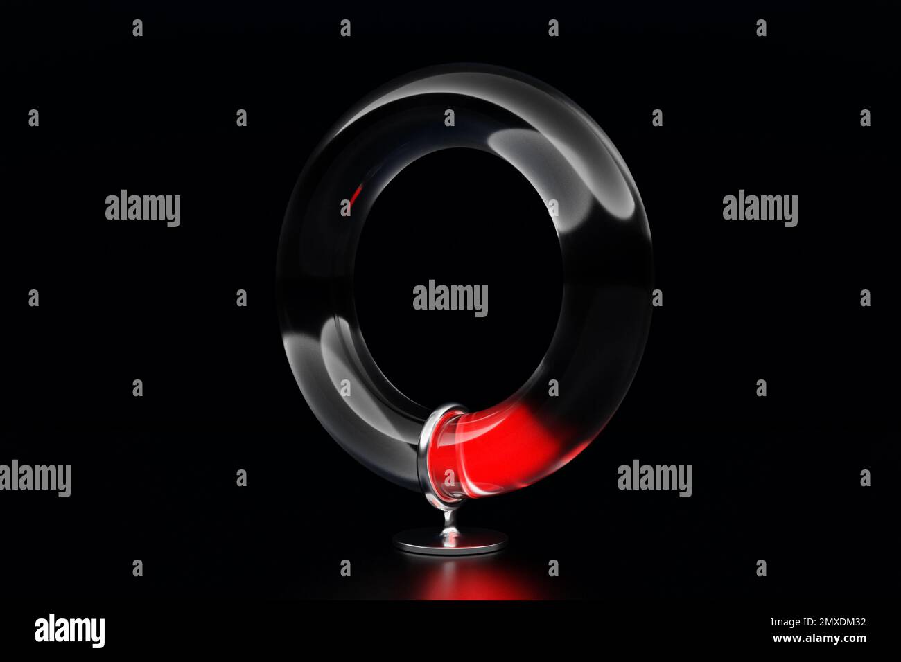 3d illustration round control panel icon. High risk concept on ...