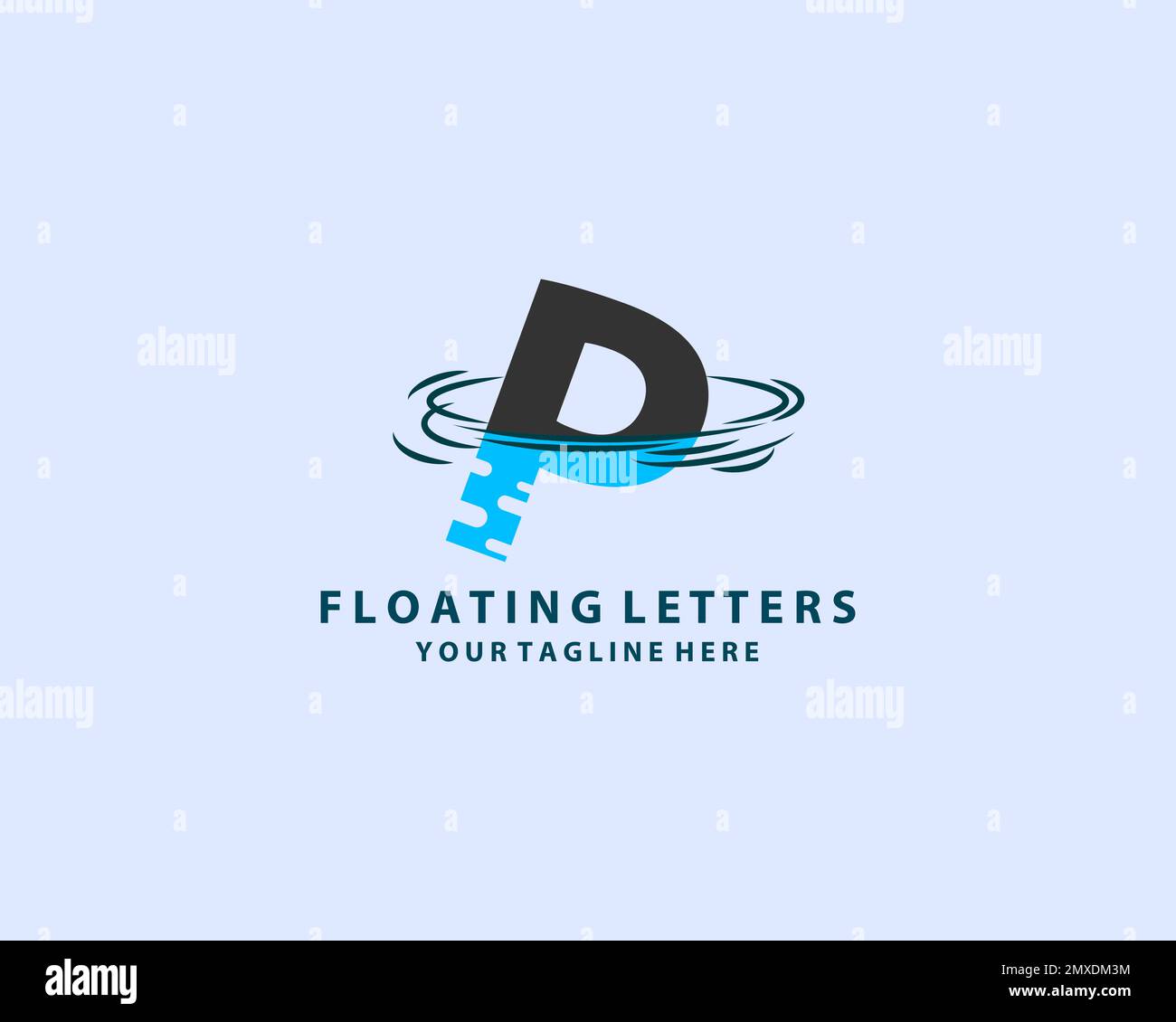 Wave Logo On Letter P Template. Wave On P Letter, Initial Wave Sign ...