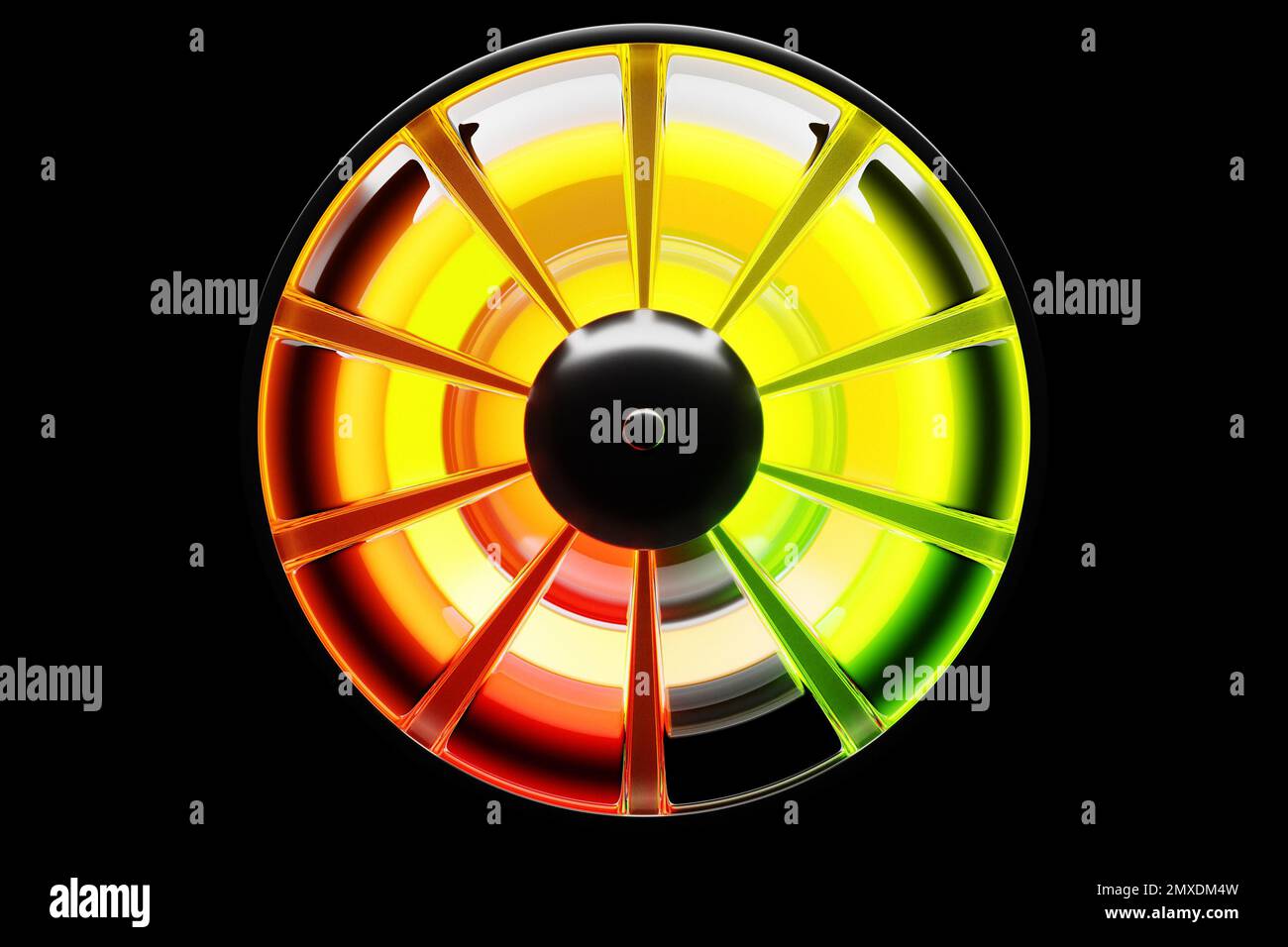 3D illustration round control panel icon. Low risk concept on ...