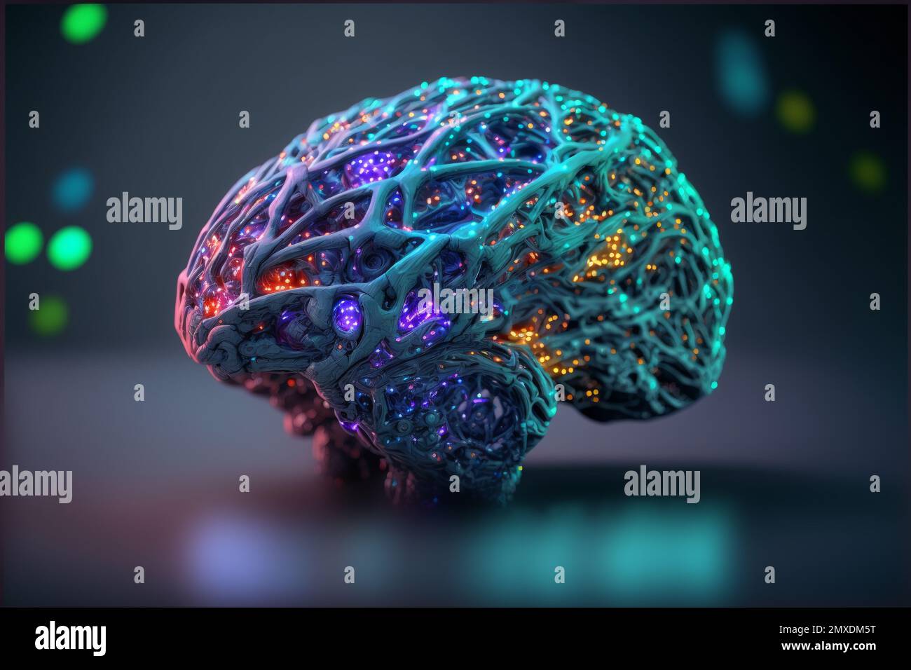 Artificial intelligence. Technology and engineering concept. 3D Rendering . Abstract AI ...