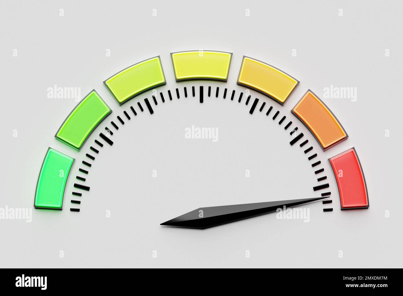 3d illustration round control panel icon. High risk concept on ...
