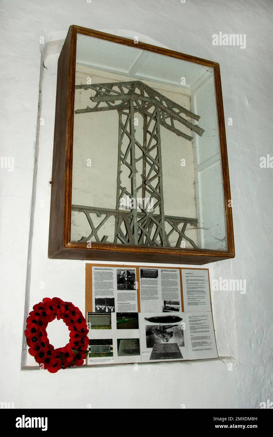 Remains of metal frame of German Zeppelin L48, Theberton Stock Photo ...