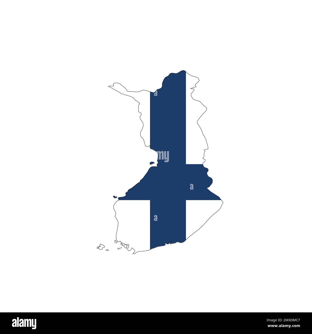 Finland national flag in a shape of country map Stock Vector Image ...