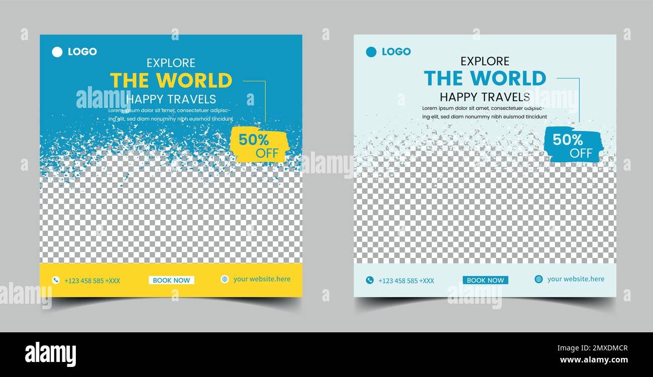 travel sale social media post template. travelling agency business ...