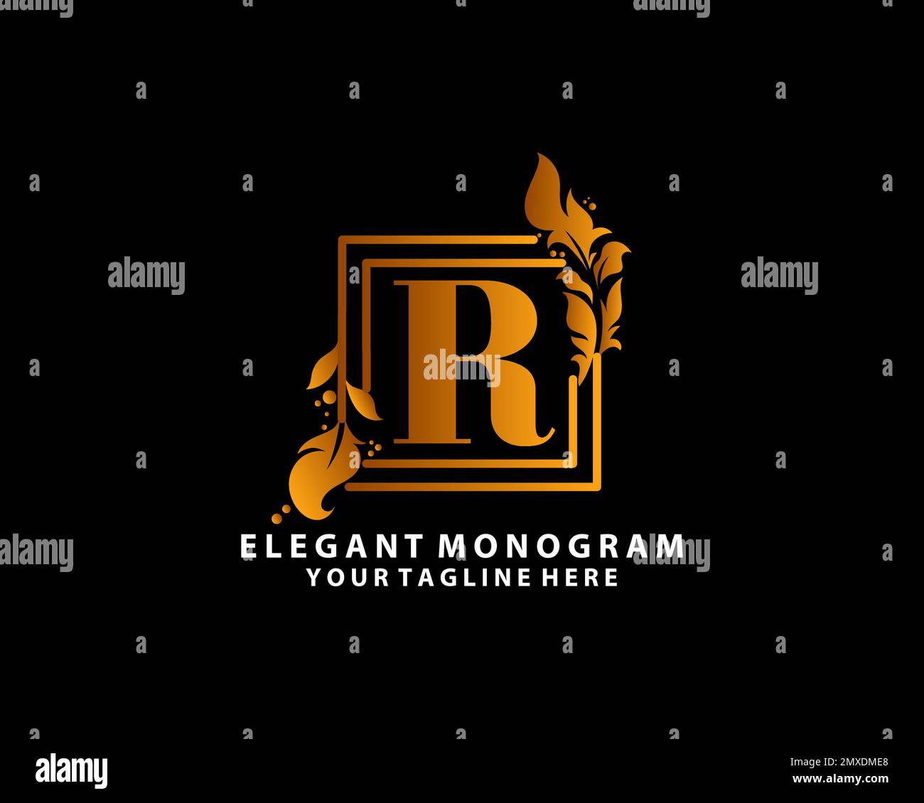 Golden Abstract luxury letter R logo icon design. Creative design can ...