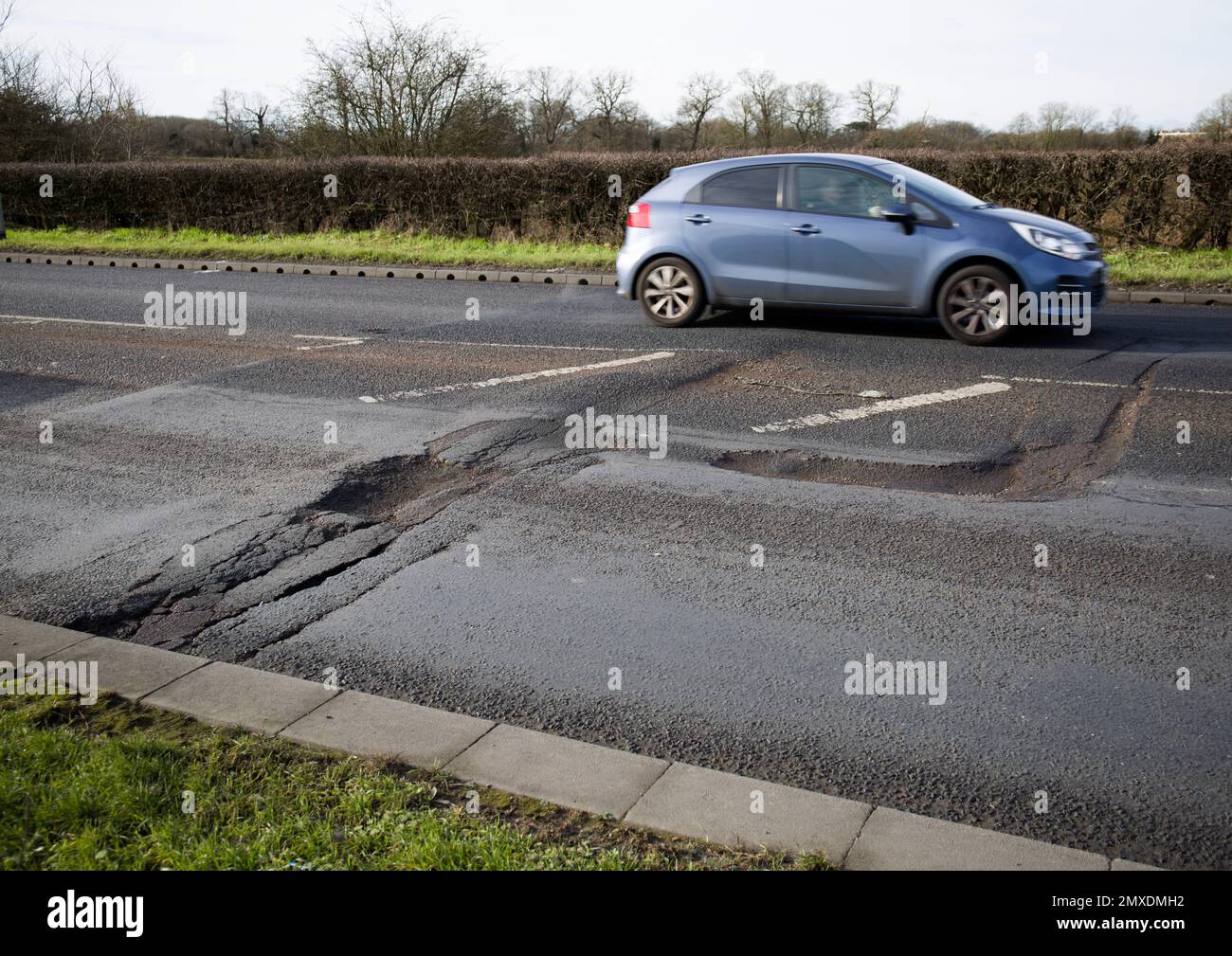 Pot Holes Pothole in Road A414 Church Langley Roundabout Harlow Essex ...