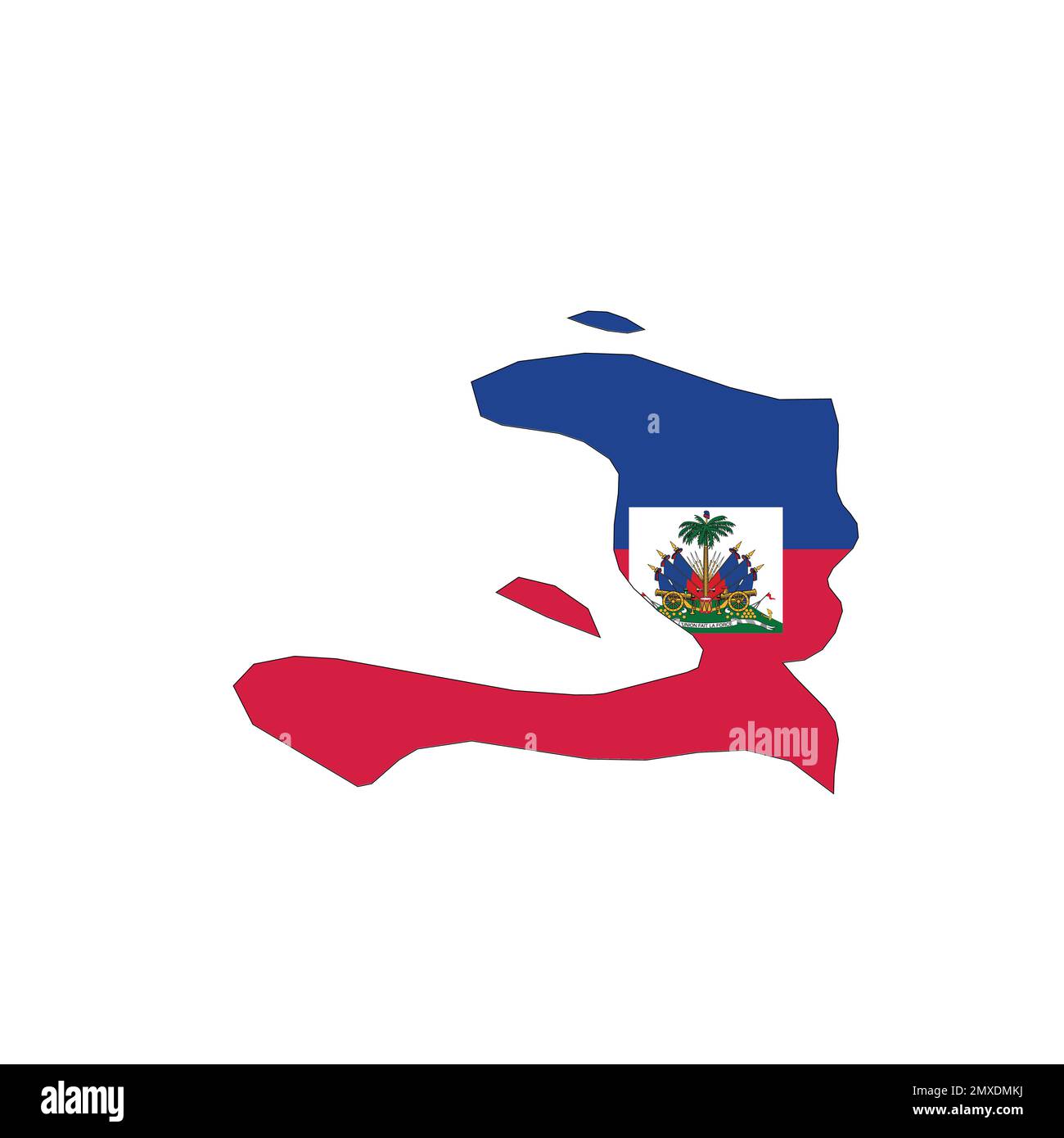 Haiti national flag in a shape of country map Stock Vector Image & Art ...