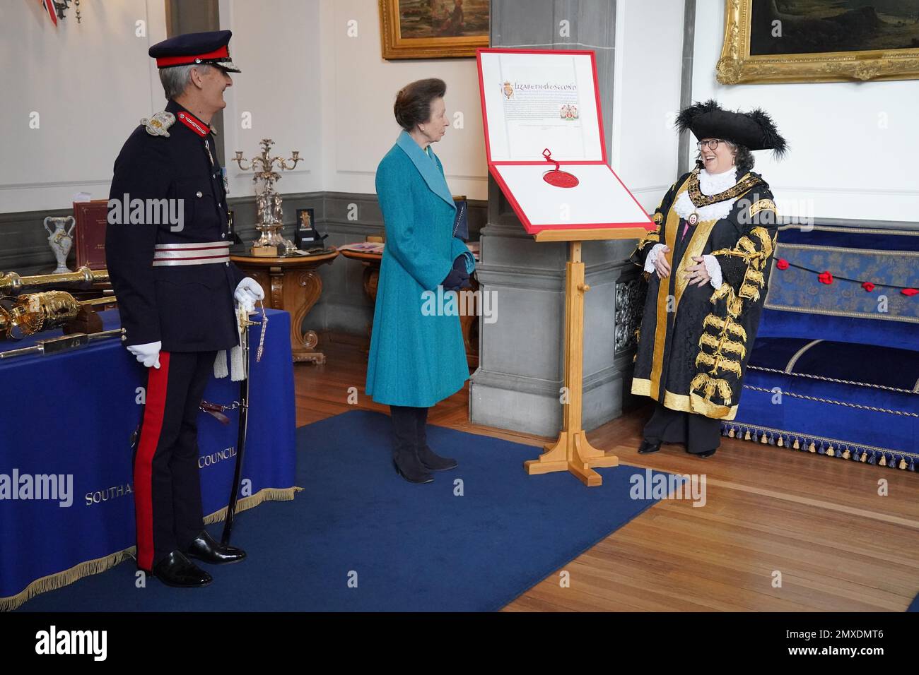 The Lord Lieutenant of Hampshire, Nigel Atkinson watches as the ...