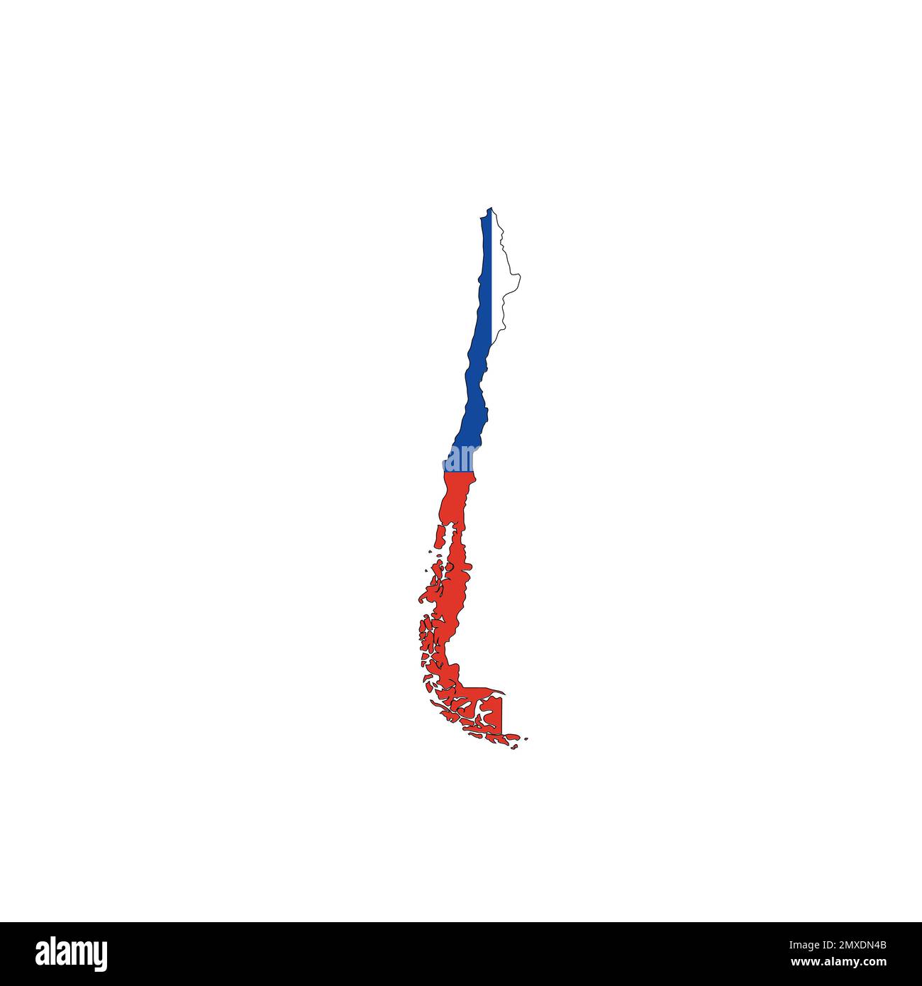 Chile national flag in a shape of country map Stock Vector Image & Art ...