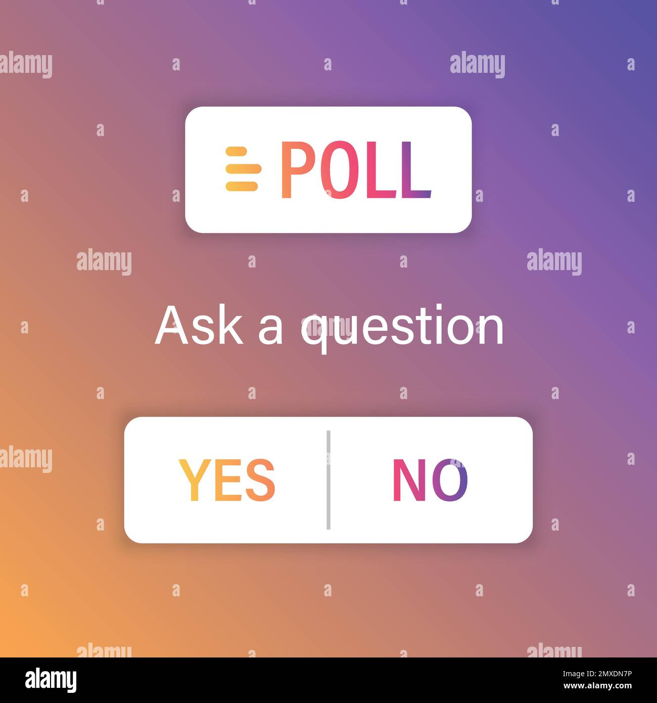 Stories stickers icon in flat style. Social media poll question vector ...