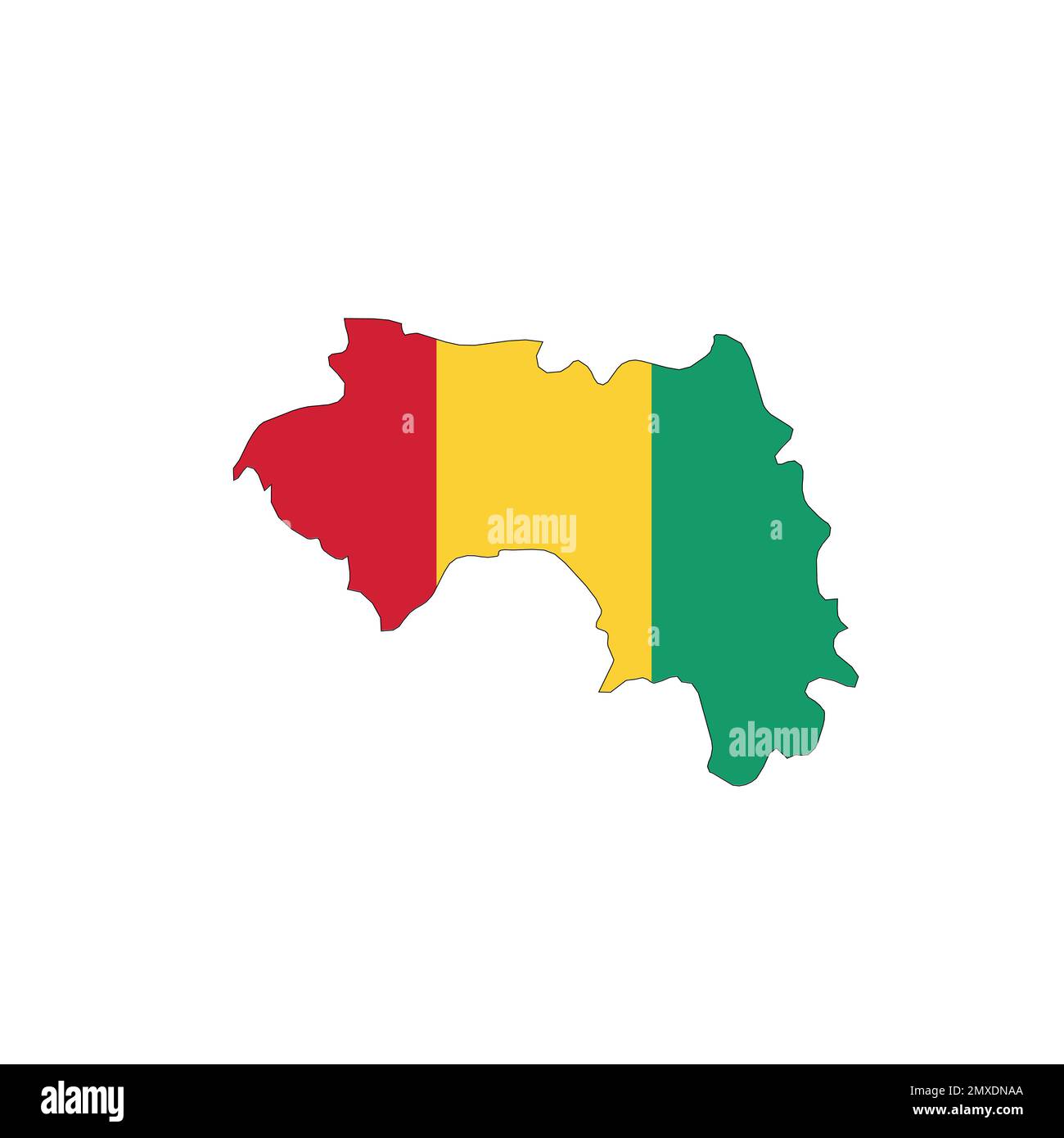 Guinea national flag in a shape of country map Stock Vector Image & Art - Alamy