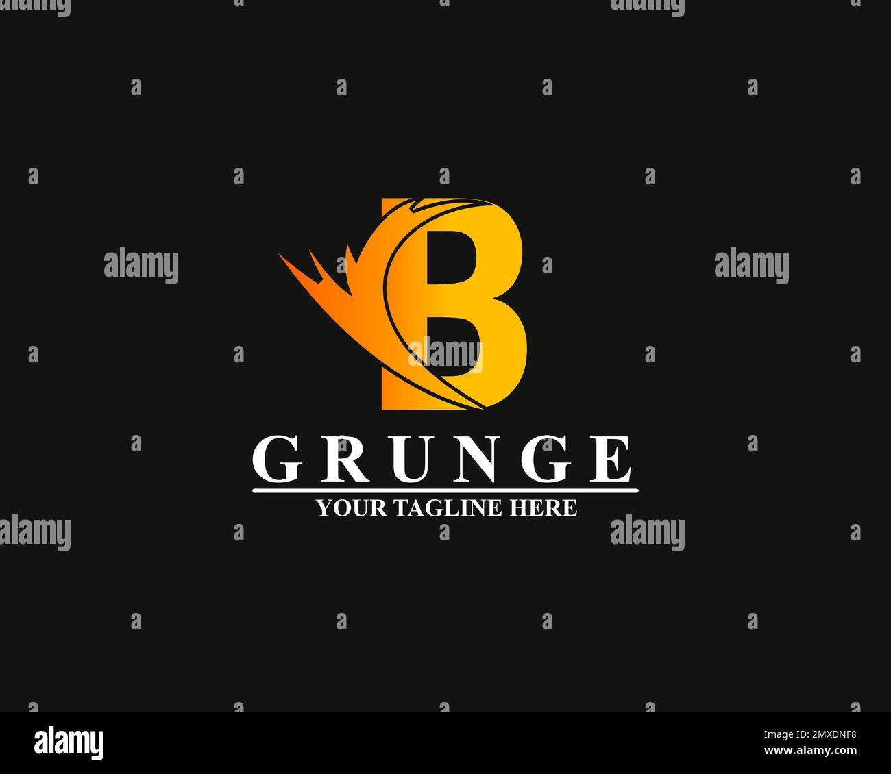 B Initial Bolt Thunder logo designs concept vector, Electricity ...