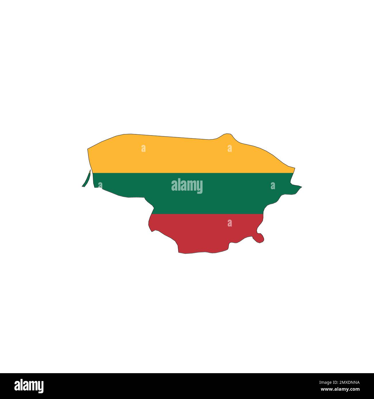 Lithuania national flag in a shape of country map Stock Vector Image ...
