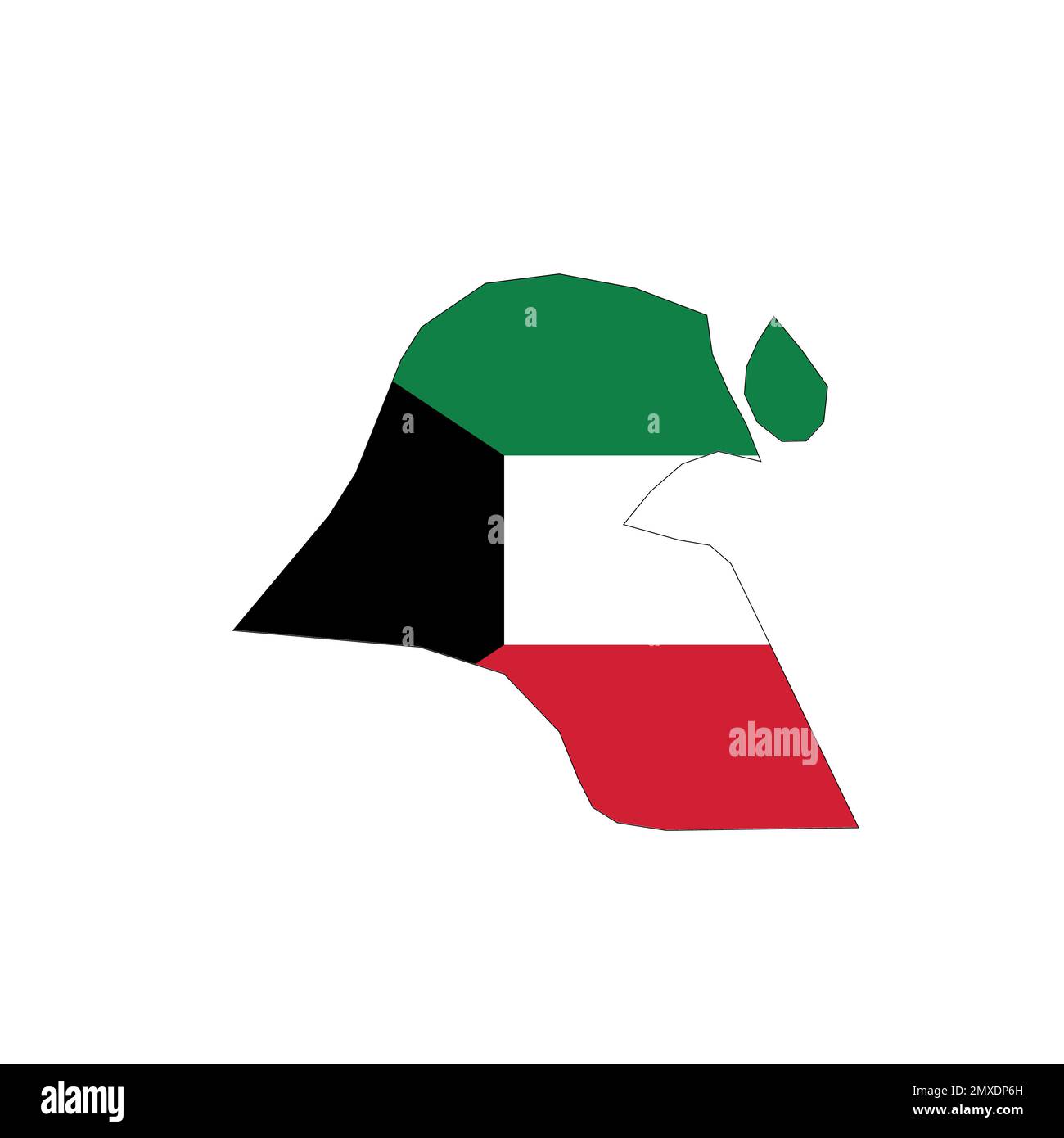 Kuwait national flag in a shape of country map Stock Vector Image & Art ...