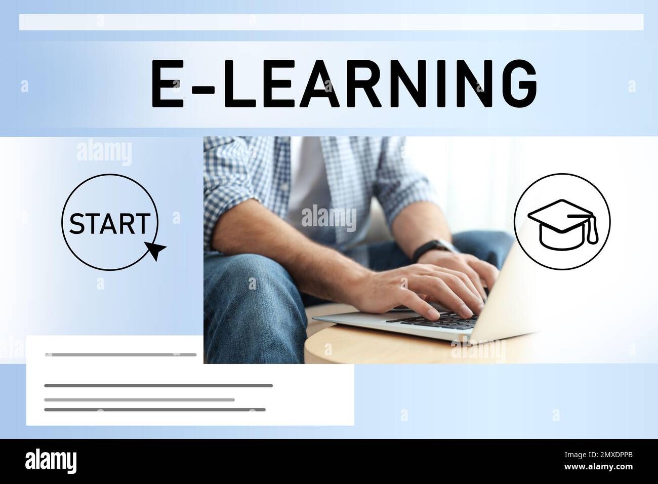 Online education. Interface of website or application for distance ...