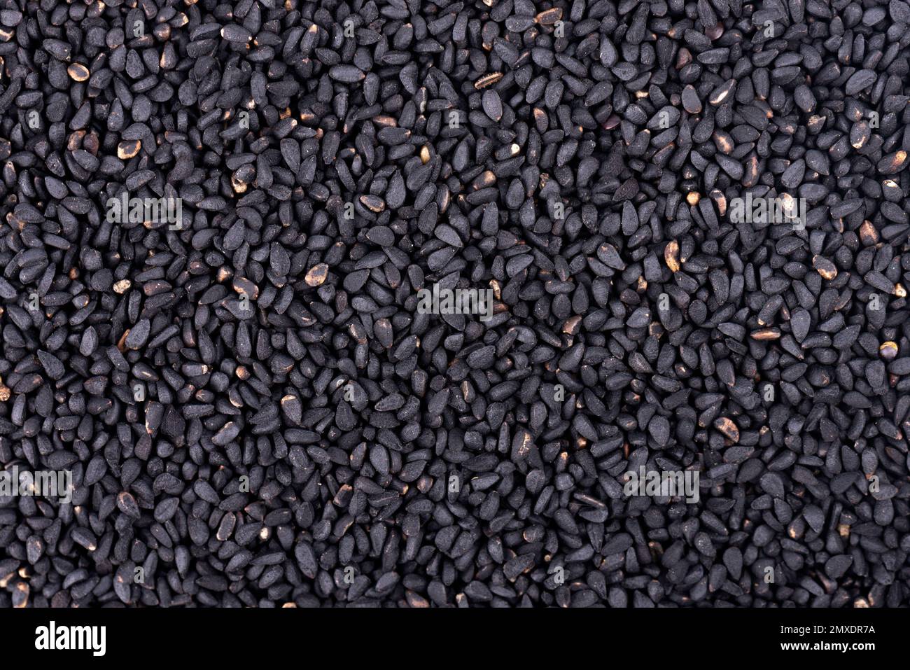 Black cumin seeds background. Nigella sativa. Top view Stock Photo - Alamy