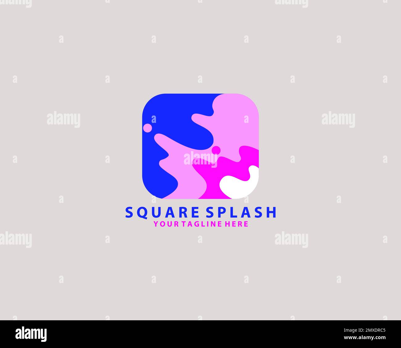 Vector illustration of abstract colored square. Abstract splash, liquid ...