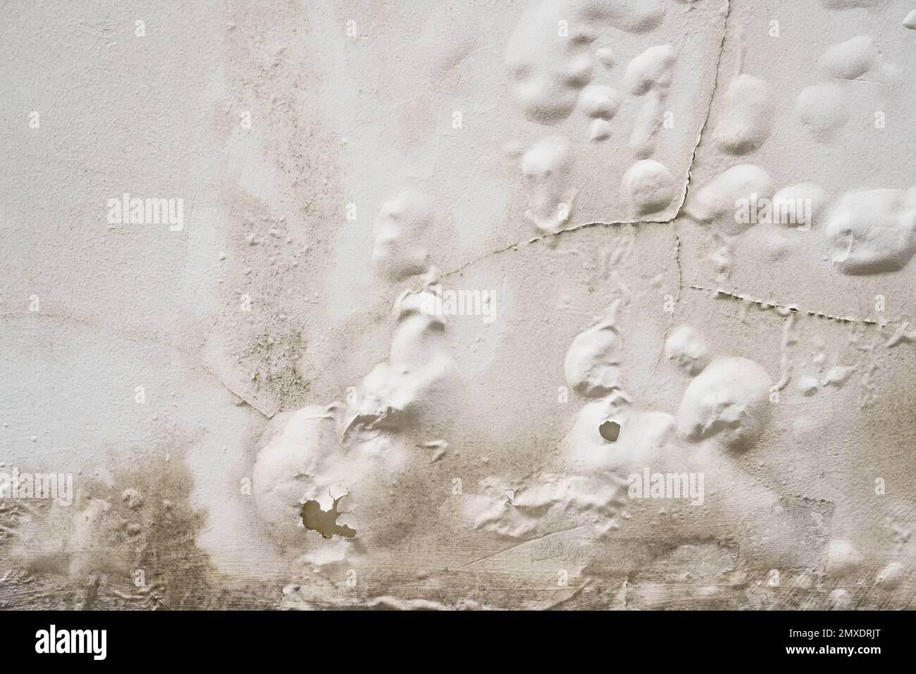 Problem of acrylic white color painting crack abstract surface texture ...