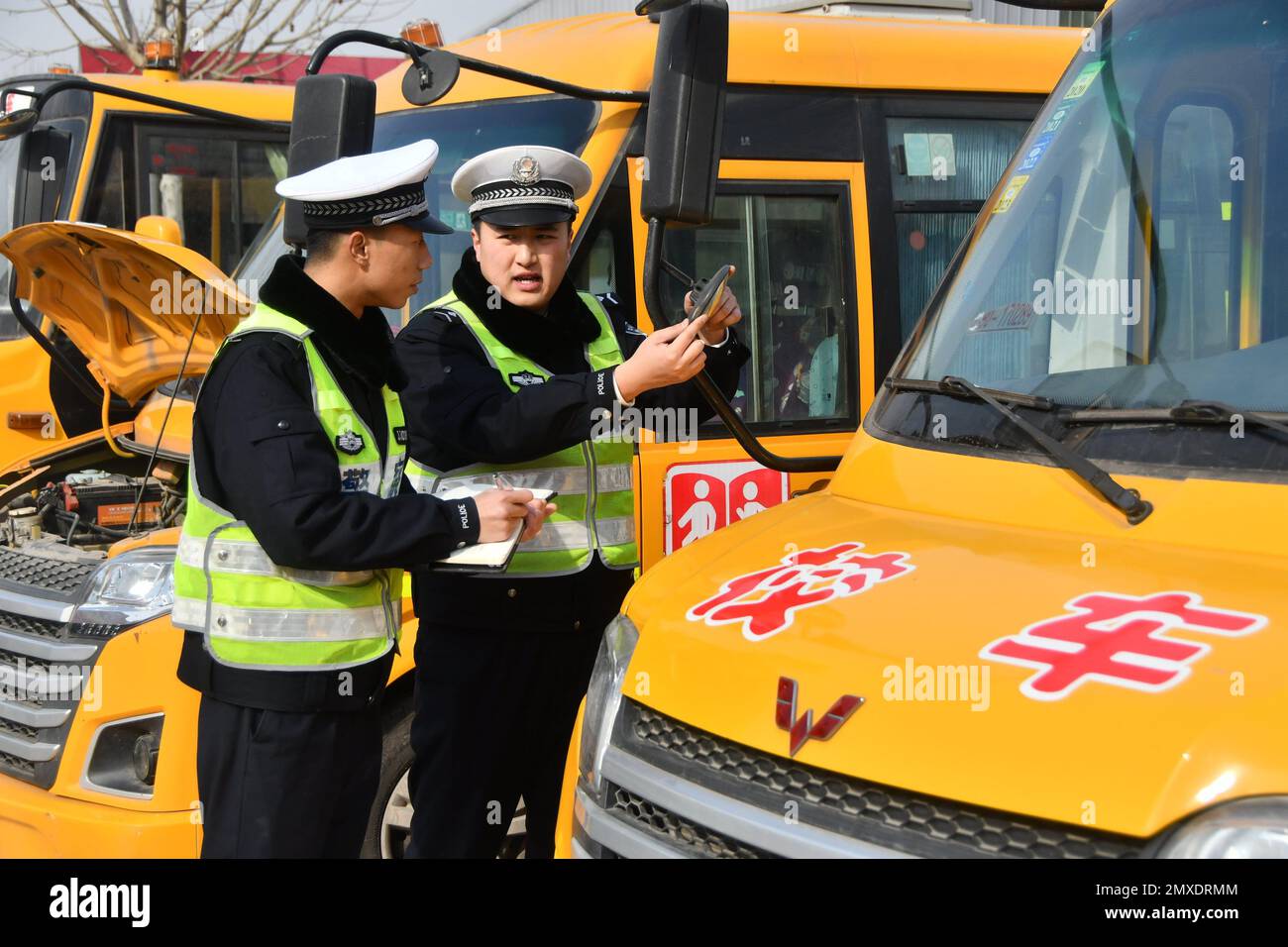 HANDAN, CHINA - FEBRUARY 3, 2023 - Police officers conduct safety ...