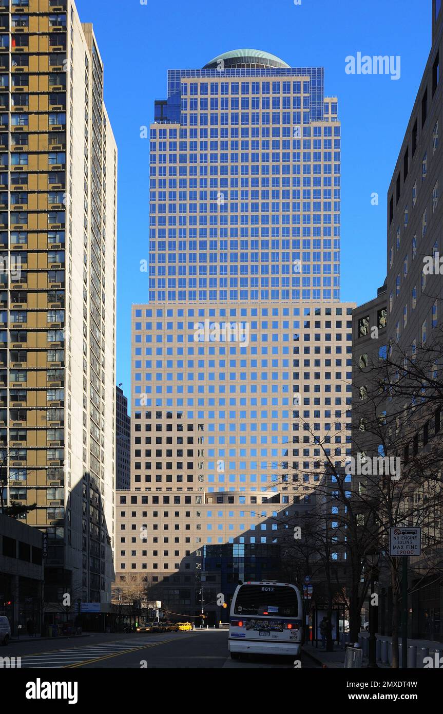 World Financial Center, with modern glass and steel architecture ...