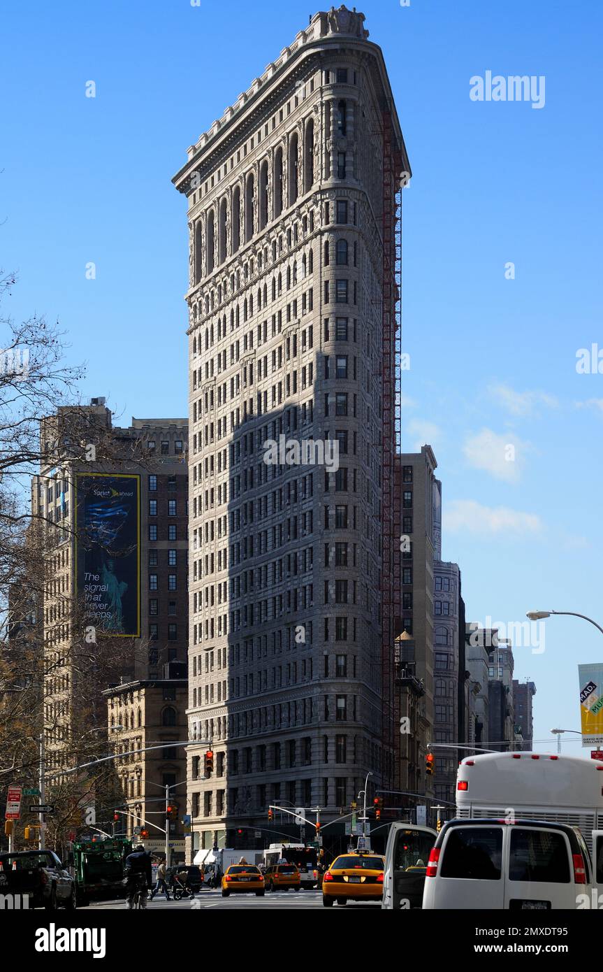 Flatiron Building, triangular skyscraper in New York, stands tall at ...