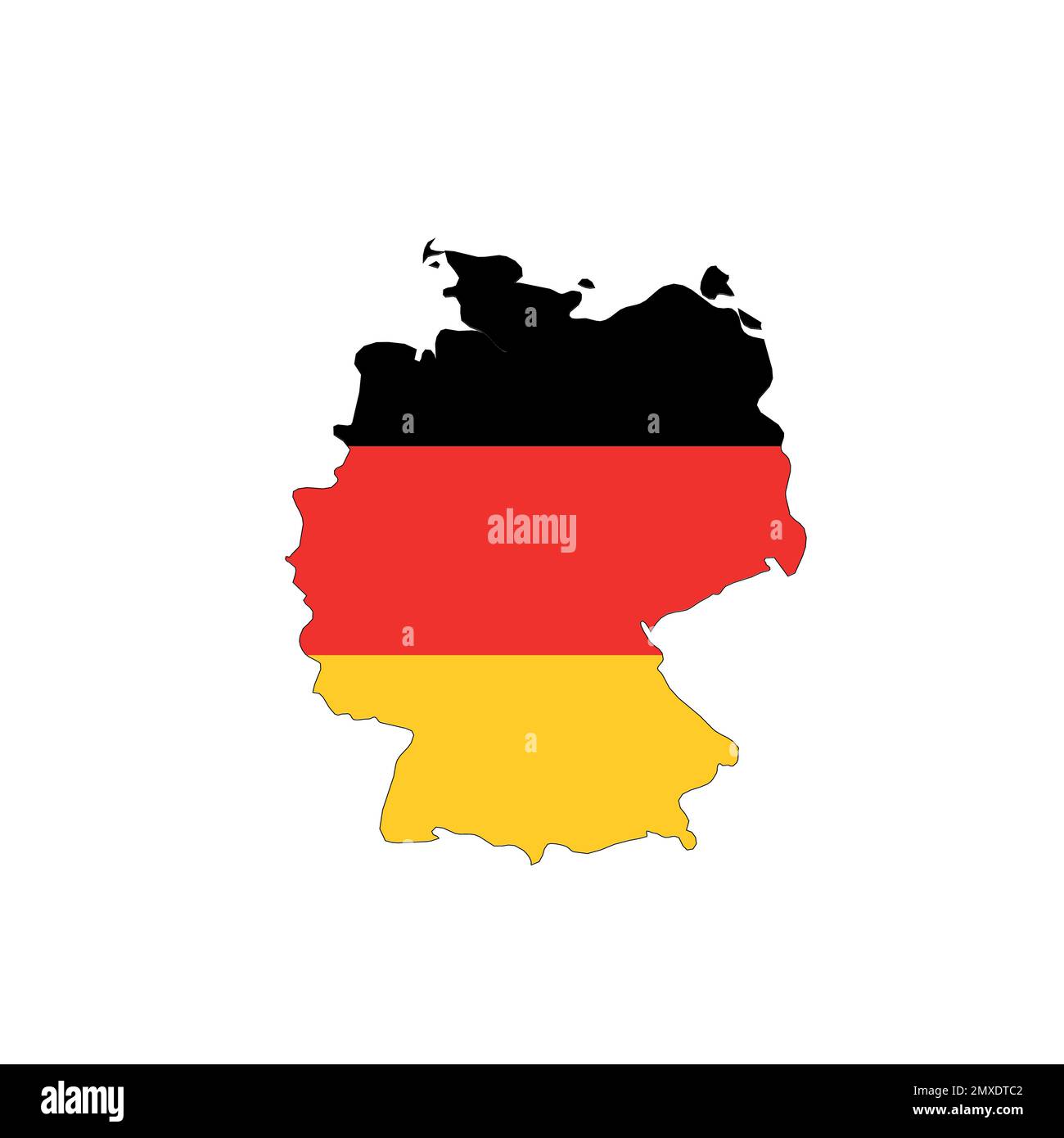 Germany national flag in a shape of country map Stock Vector Image ...