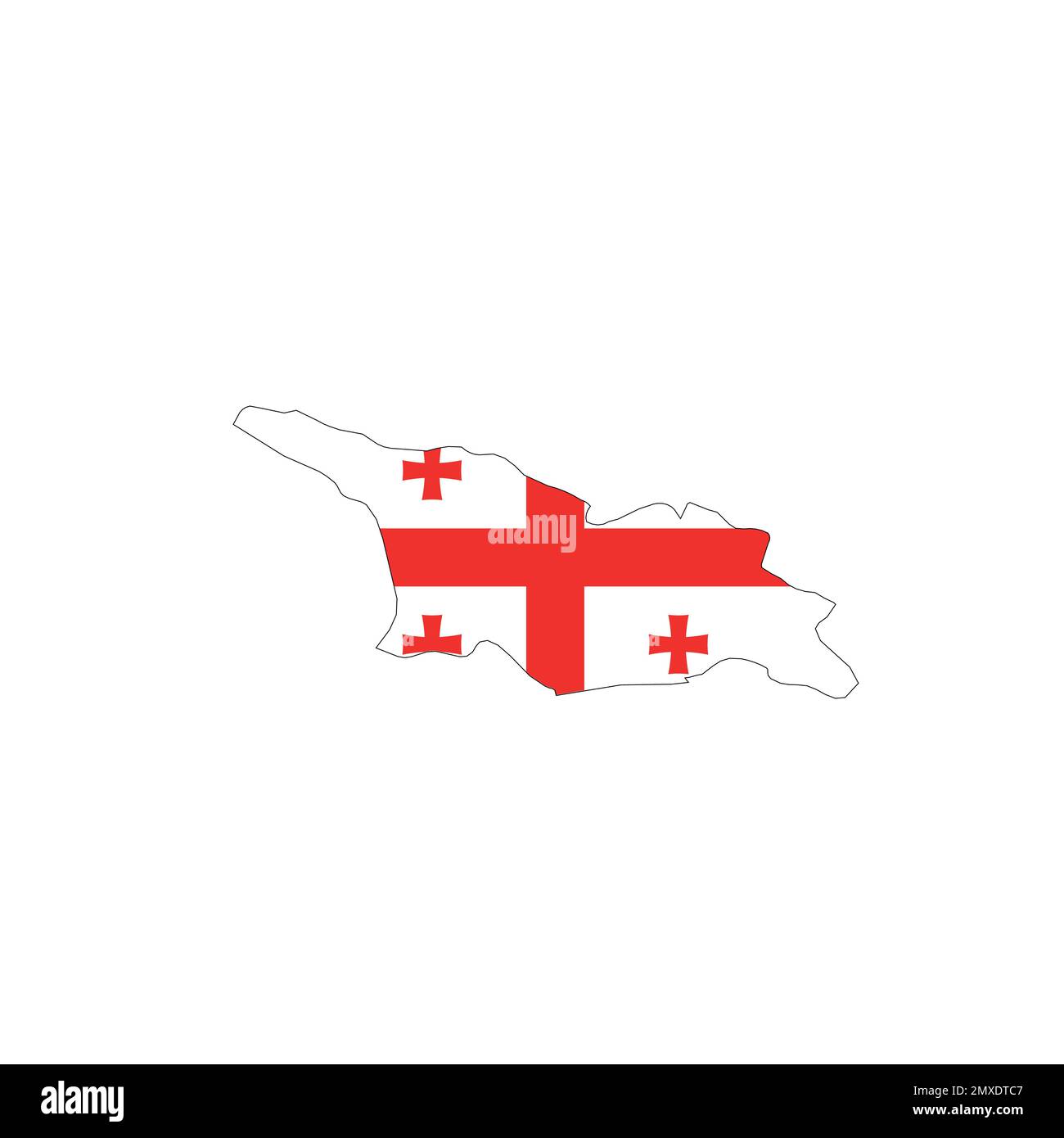 Georgia national flag in a shape of country map Stock Vector Image ...