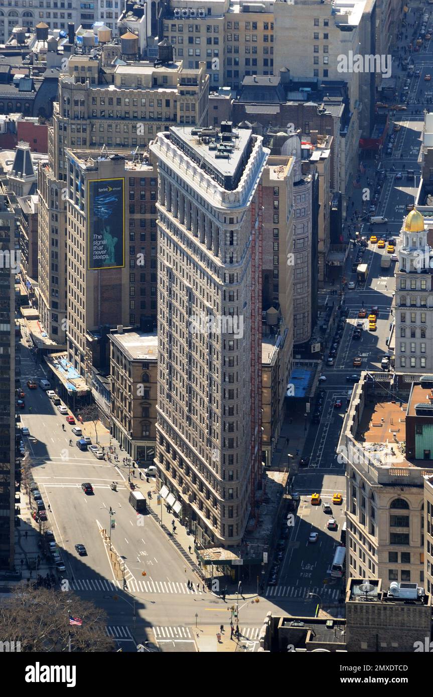 Flatiron Building, triangular skyscraper in New York, stands tall at ...