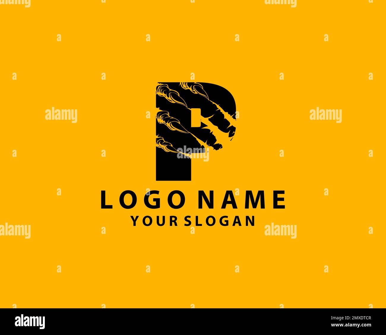 letter P icon with scratch effect. modern template logo design, with ...