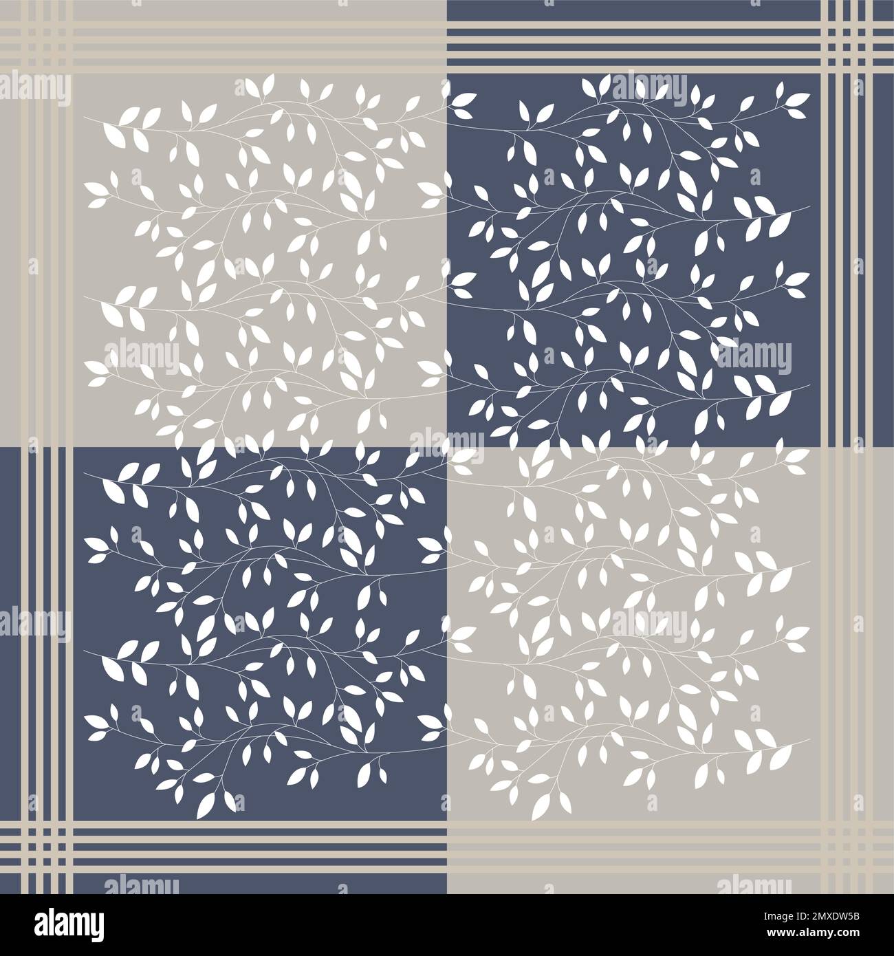 scarf design with flower and leaves pattern for textile print Stock ...