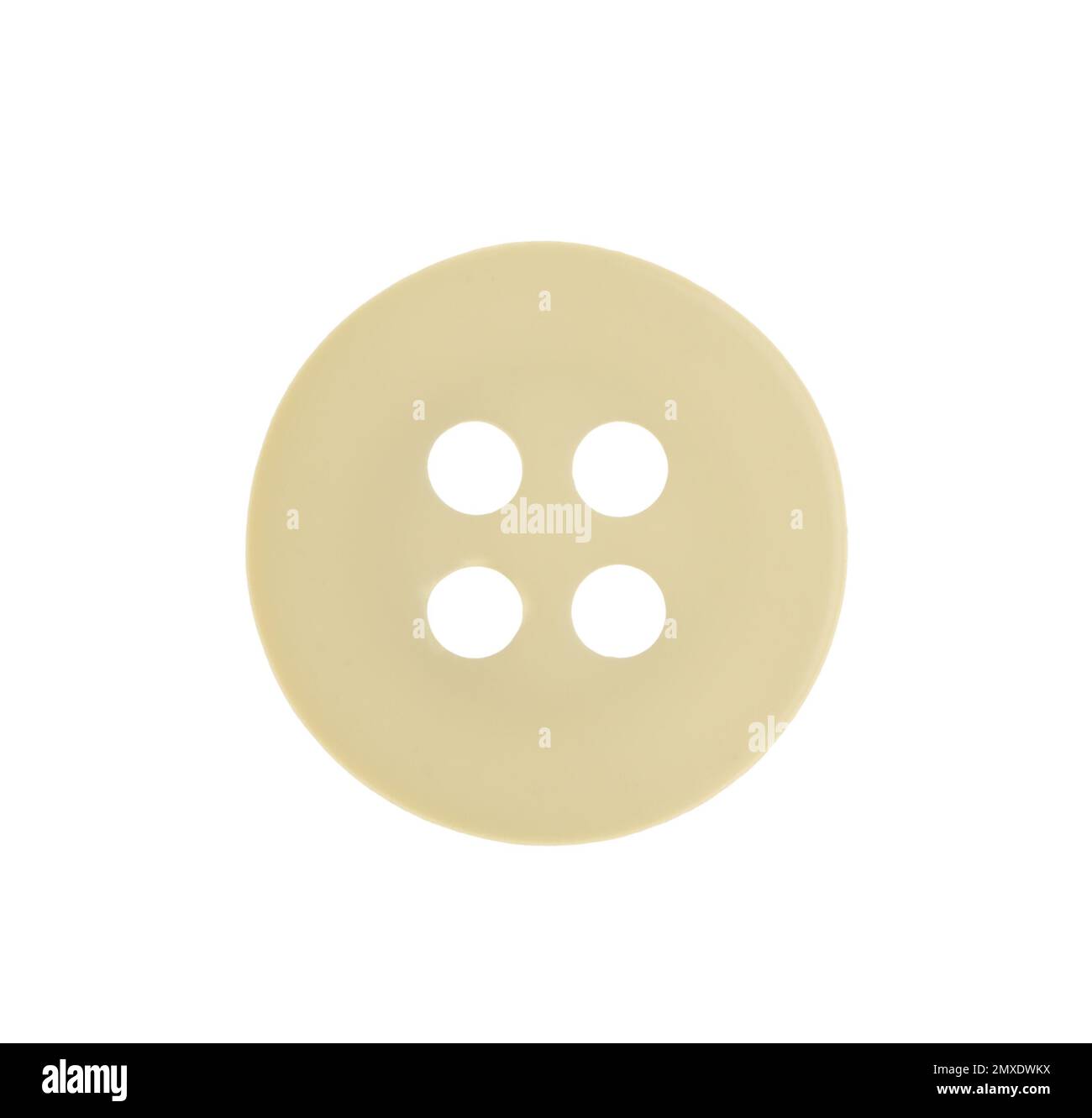 Beige plastic sewing button isolated on white Stock Photo - Alamy