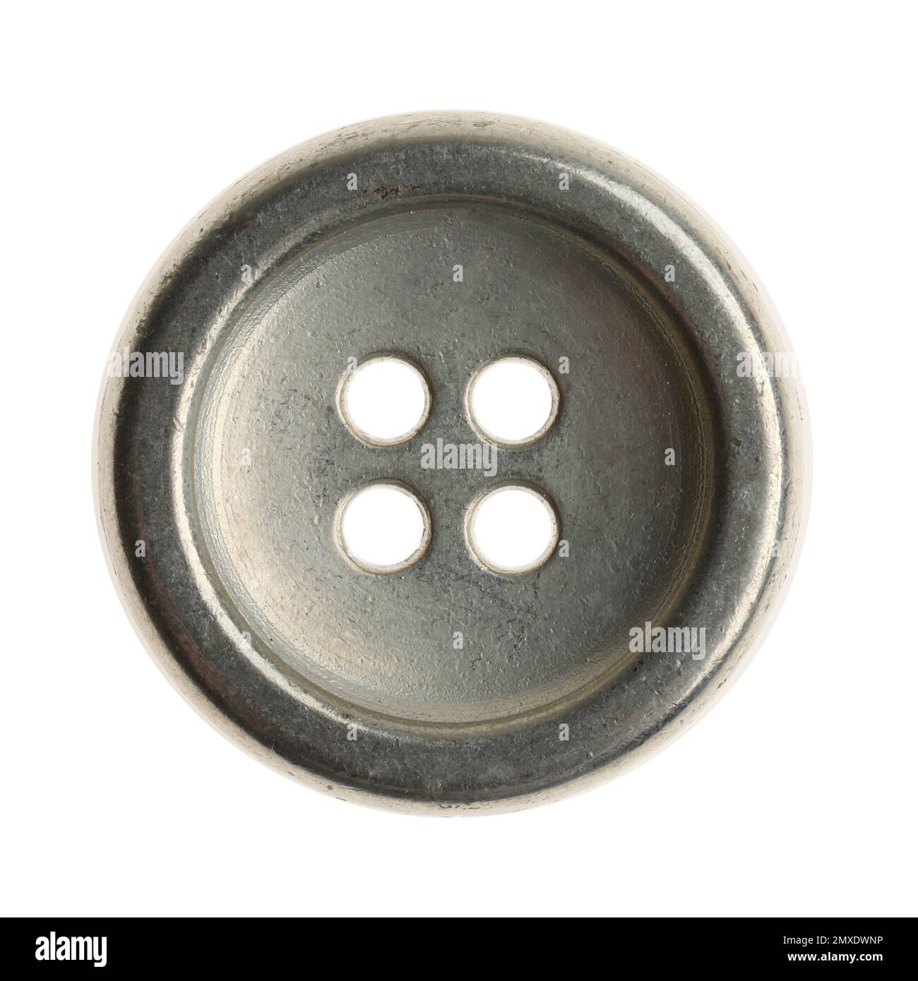 Shiny metal sewing button isolated on white Stock Photo - Alamy