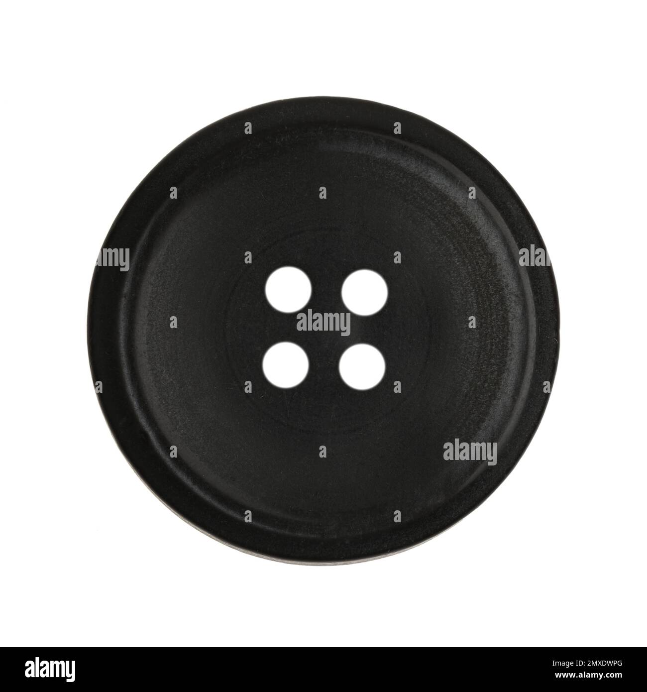 Black plastic sewing button isolated on white Stock Photo - Alamy