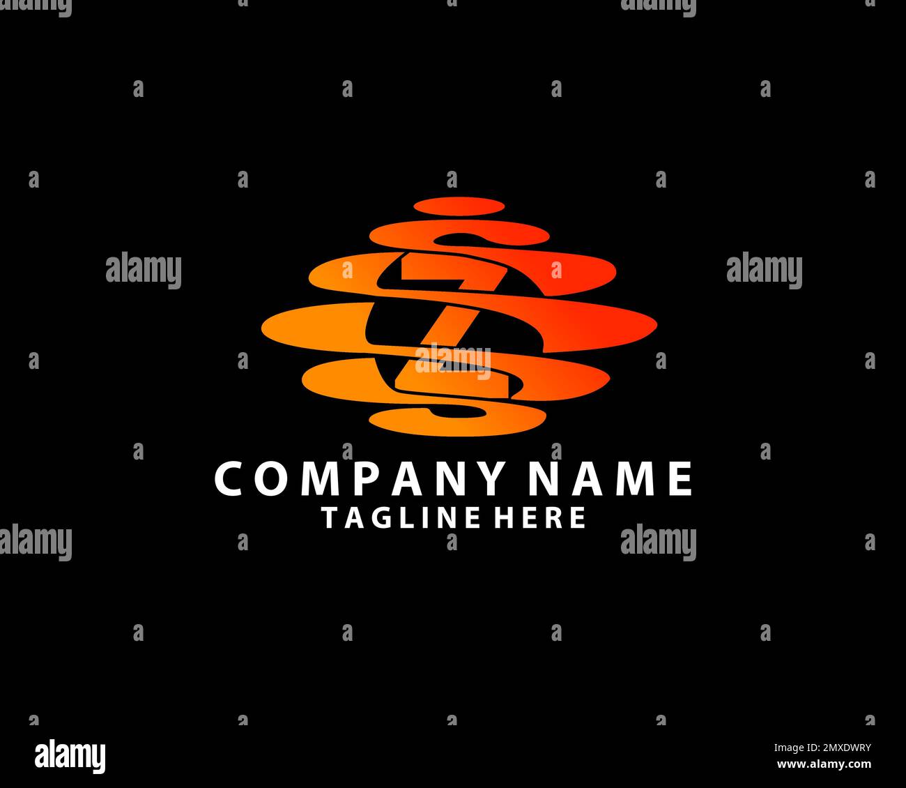 Initial Z monogram alphabet with abstract sun and wave. Ocean sun logo ...