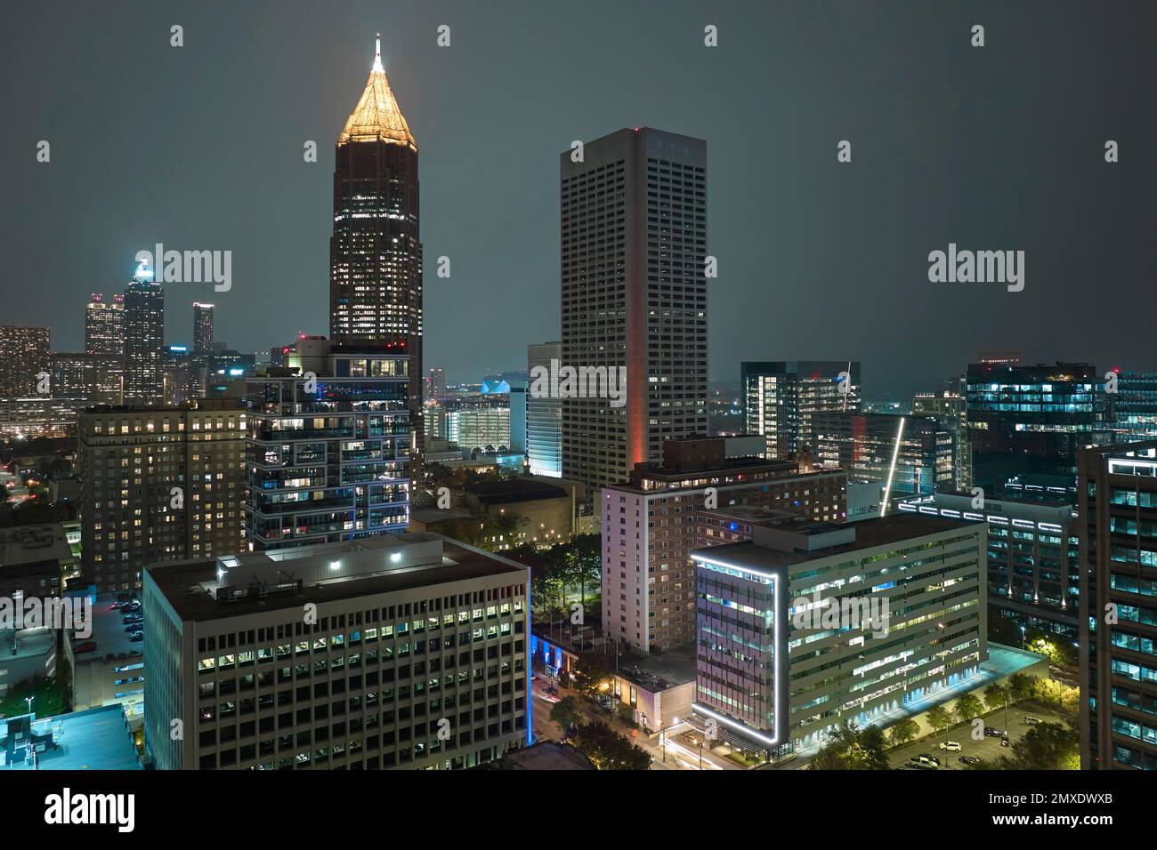 Aerial view of downtown district of Atlanta city in Georgia, USA ...