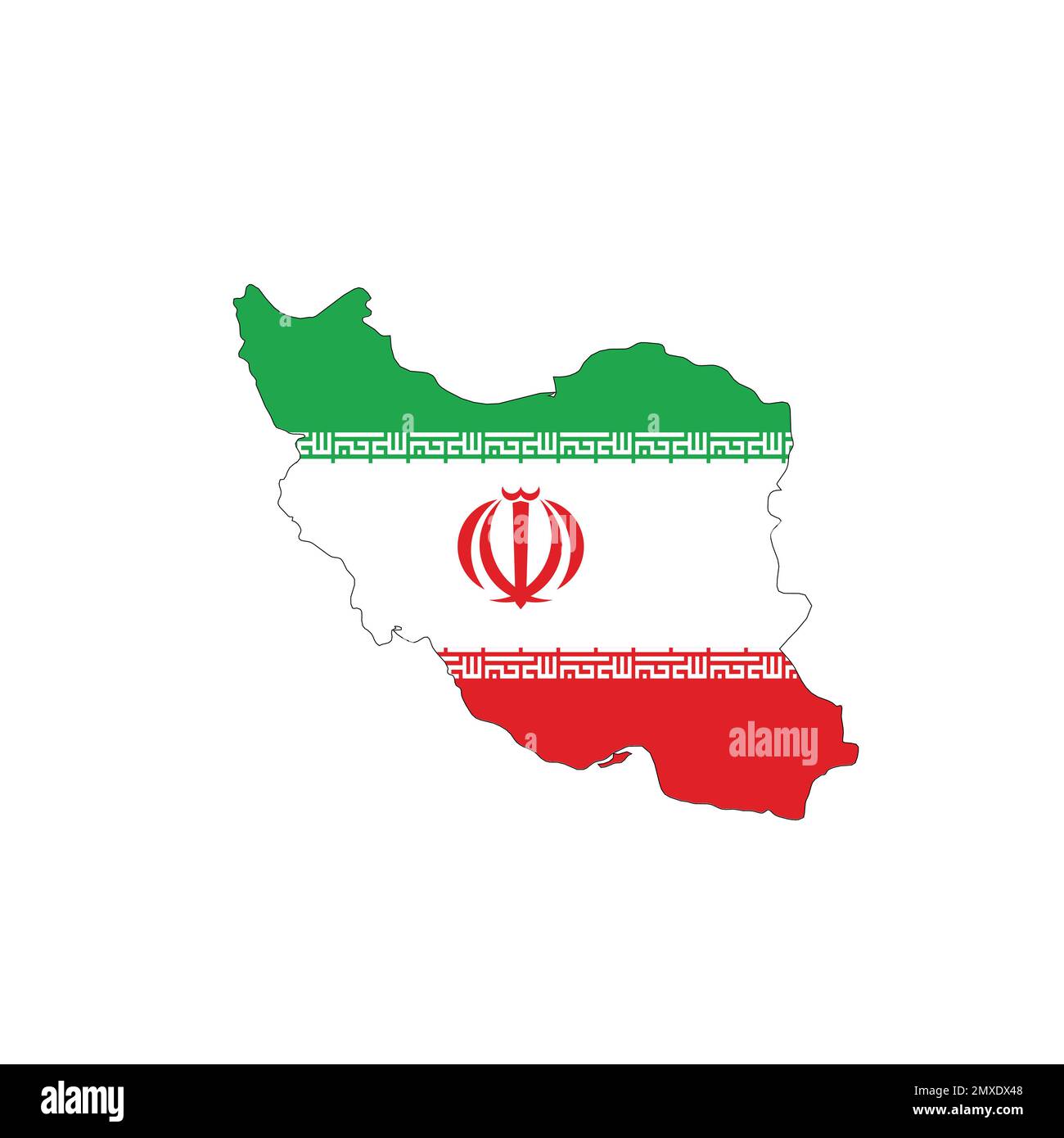 Iran national flag in a shape of country map Stock Vector Image & Art ...